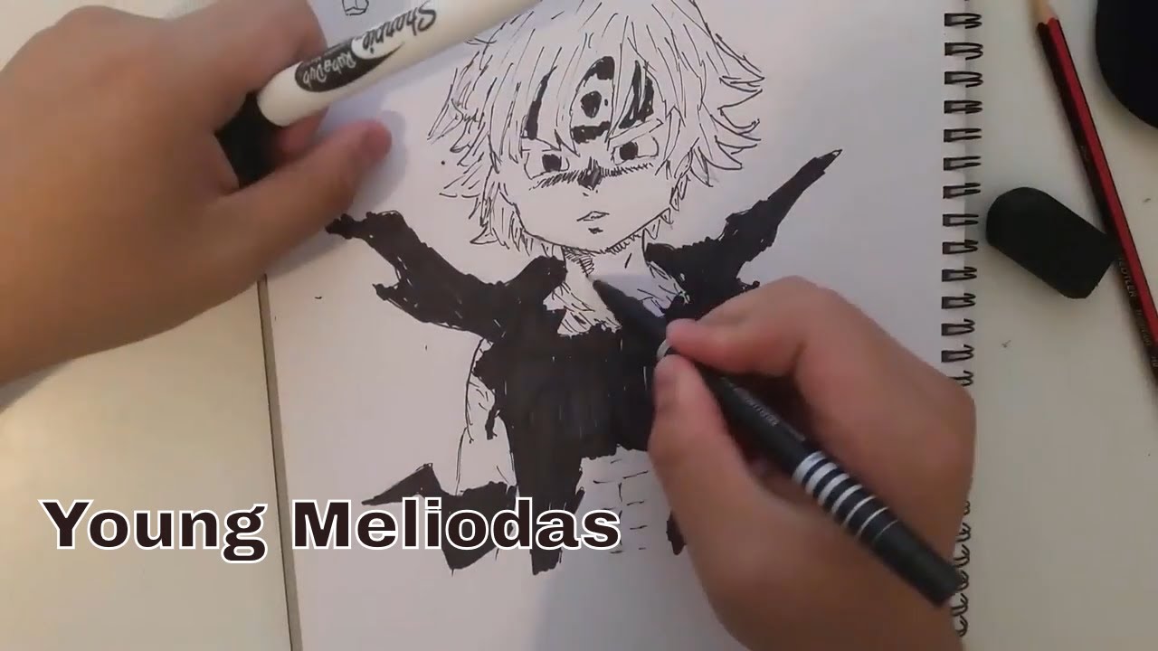 Practice drawing: Day 37- Chibi demon Meliodas - YouTube