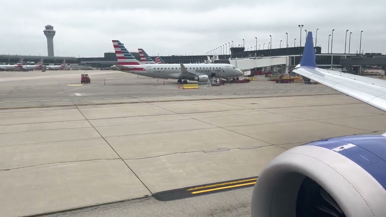 Powerful United 737 MAX 9 Engine Start, Taxi, and Takeoff from Chicago ...