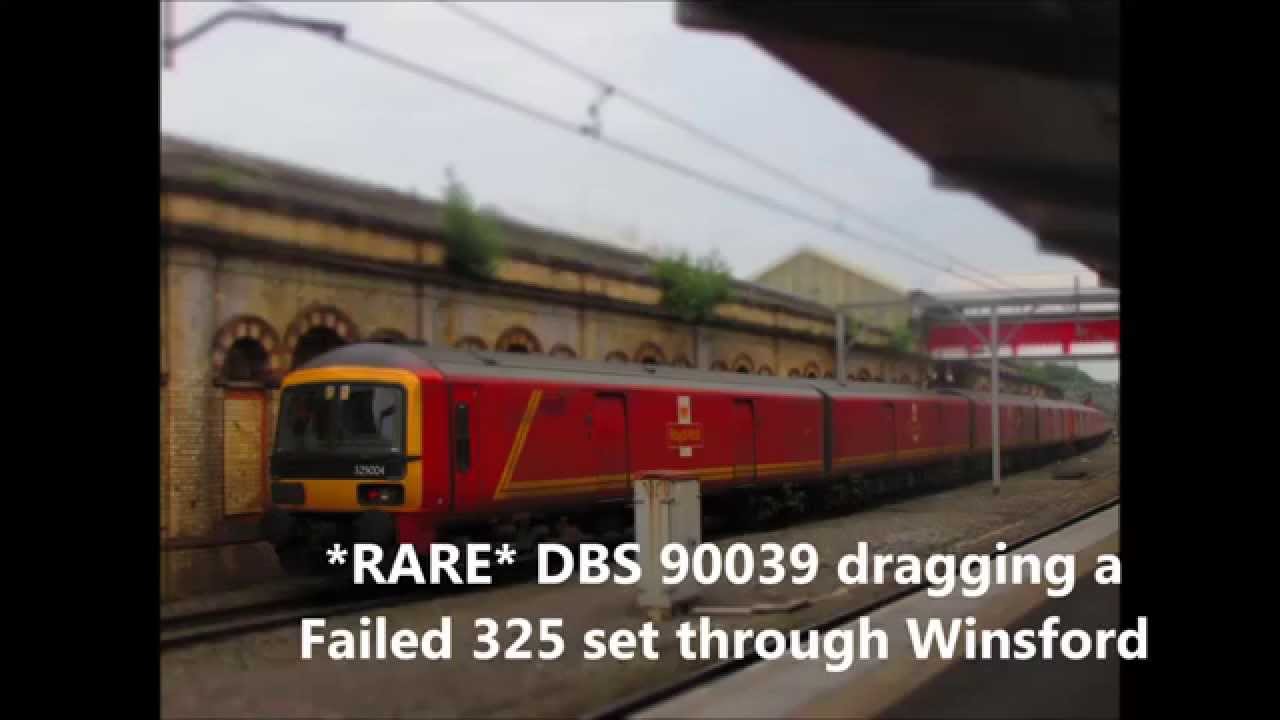 *RARE* DBS Class 90, 90039 dragging a Failed 325 set through Winsford ...