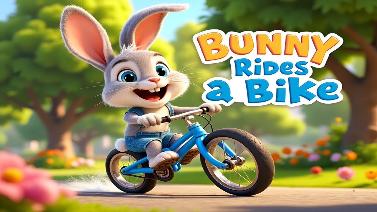 Bunny Rides a Bike | Fun Nursery Rhyme for Kids | Bike Riding Song with ...