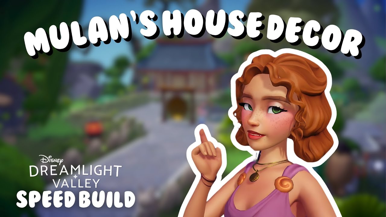 decorating mulan's house! - disney dreamlight valley speed build - YouTube