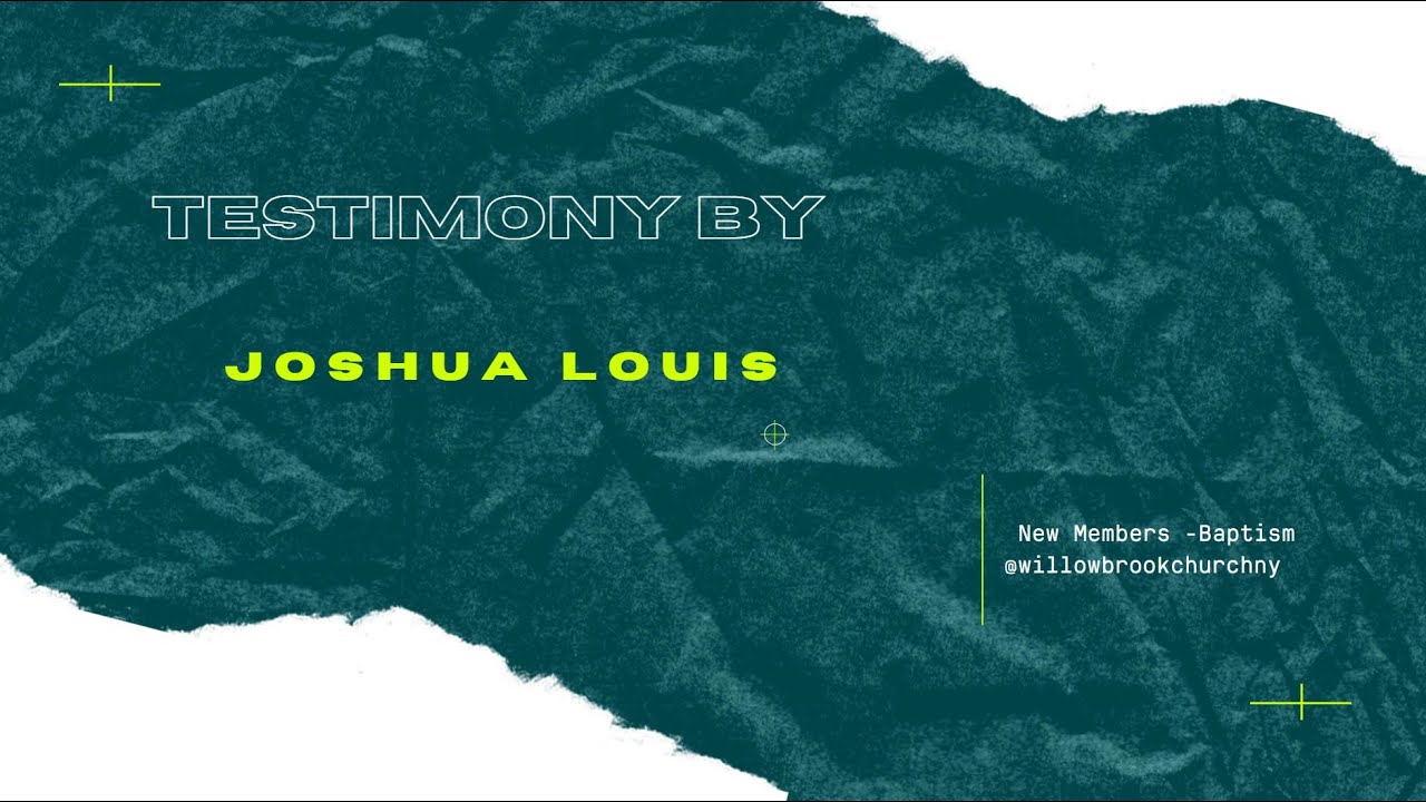 Testimony by Joshua Louis - YouTube