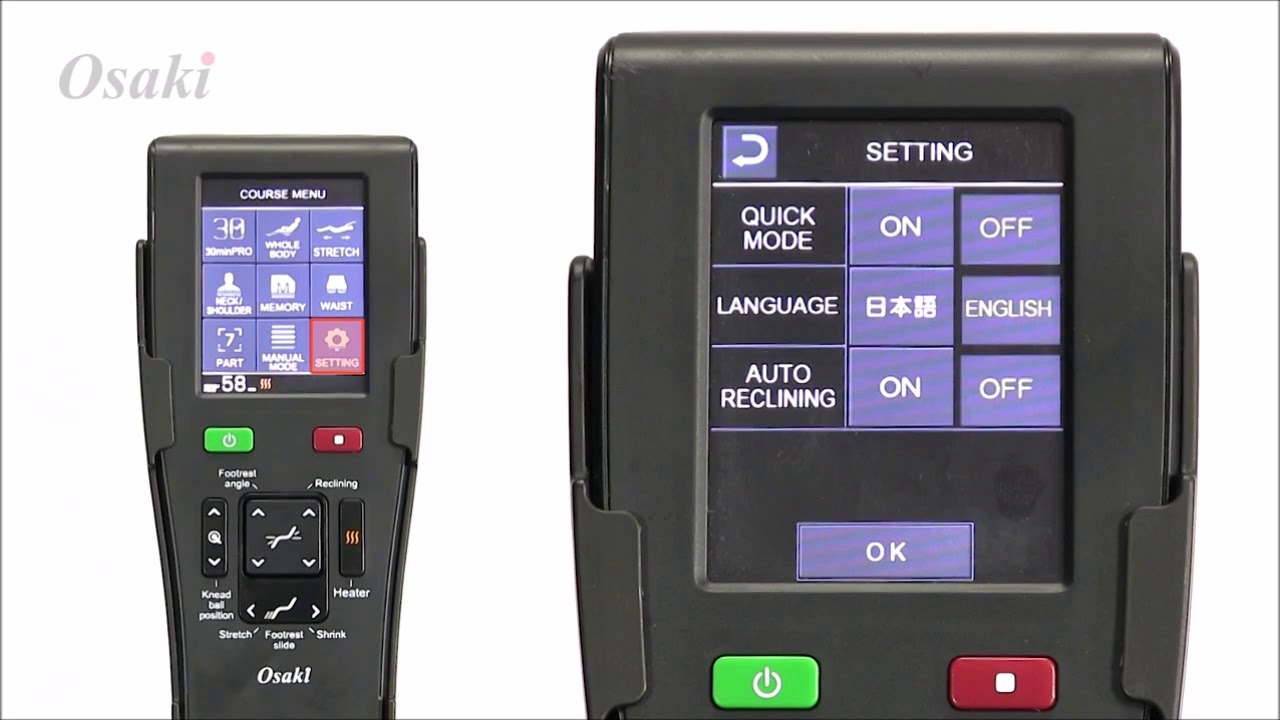 How to Operate the Osaki Japan Premium 4S Remote Control - YouTube