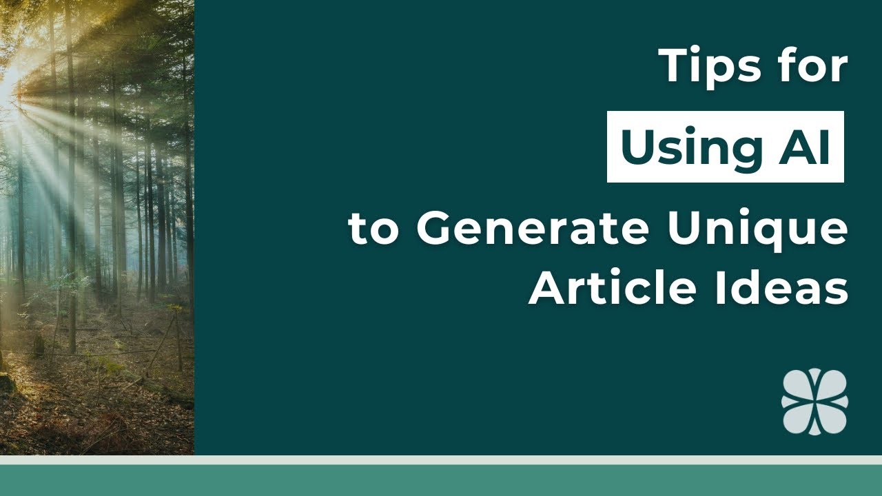 Tips for Using AI to Generate Unique Article Ideas - YouTube