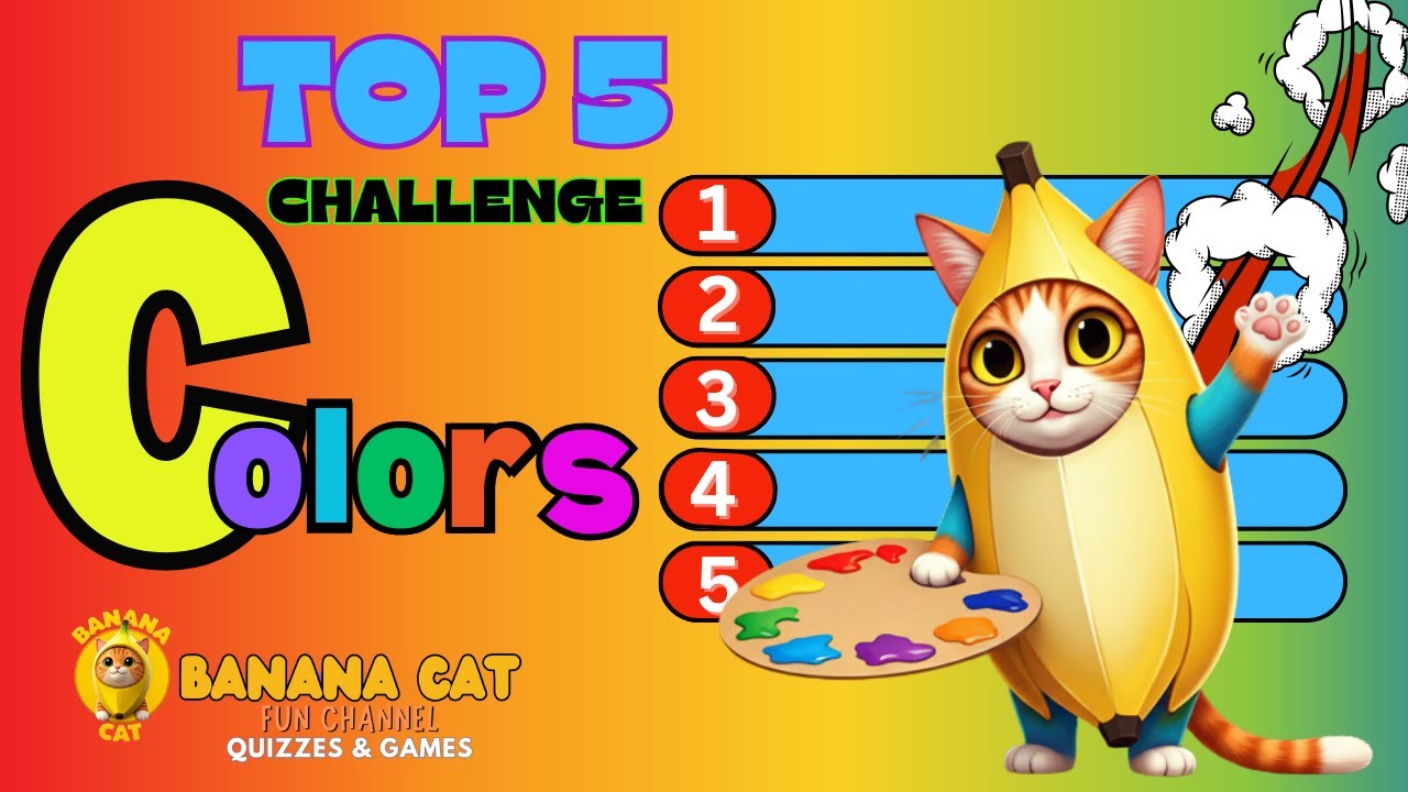 Colors Top 5 Challenge 🌈 | Quiz Game | Brian Break | Banana Cat | Find ...