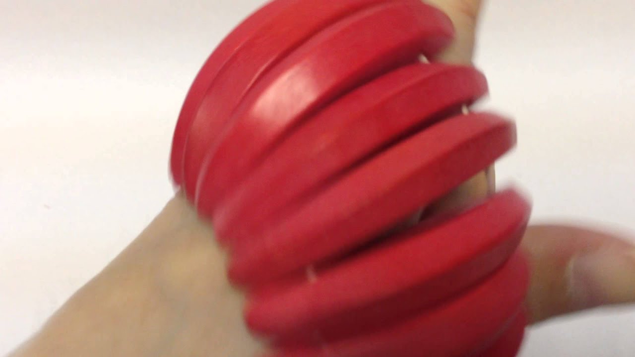 Primark Cherry Red Wood Stretchy Bracelet New Without Tags - YouTube