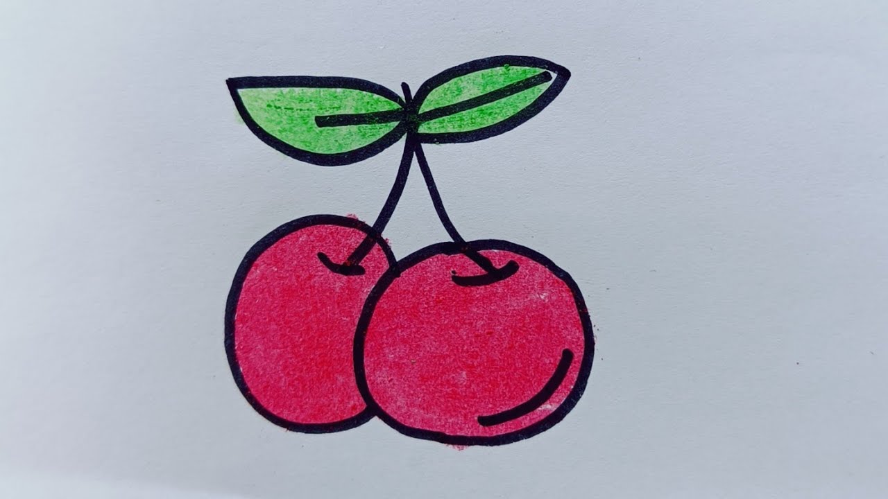 cherry 🍒 drawing easy ।। How To Draw Cherry Step By Step ।। - YouTube