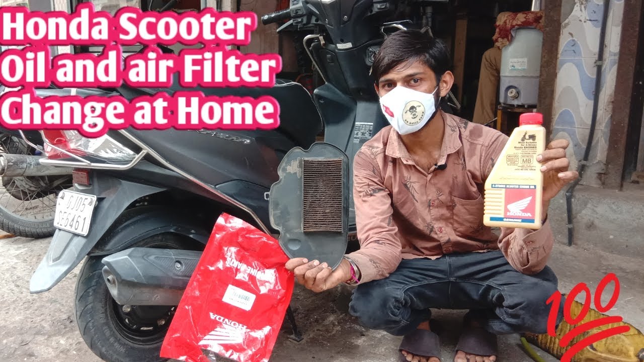 How to Change Engine Oil & Air Filter in your Scooter | Hero, Honda ...