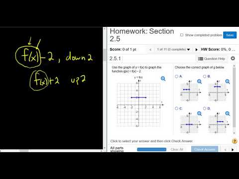 Vertical Translation Example MyMathlab College Algebra Homework - YouTube