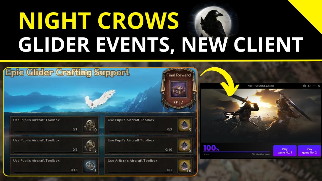 Night Crows Update: New Glider Events & Multi-Client Feature! - YouTube