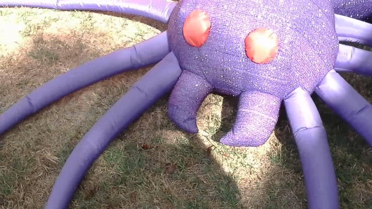 Halloween Inflatable Spider with Sparkly Material - YouTube