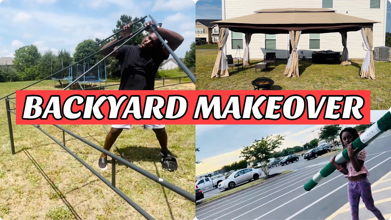 ULTIMATE BACKYARD MAKEOVER | WE BUILT A DOUBLE ROOF PATIO GAZEBO| DIY ...