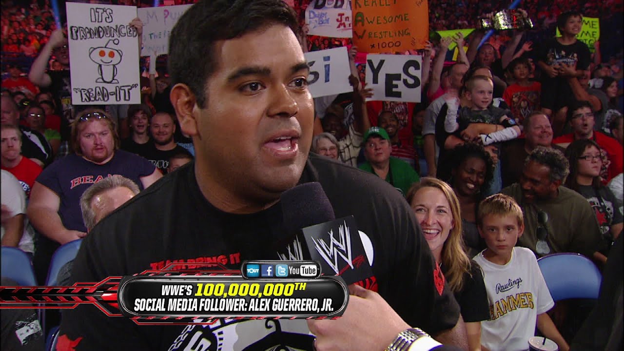 WWE's 100 millionth social media fan enjoys Raw's 1,000th epsidoe - YouTube