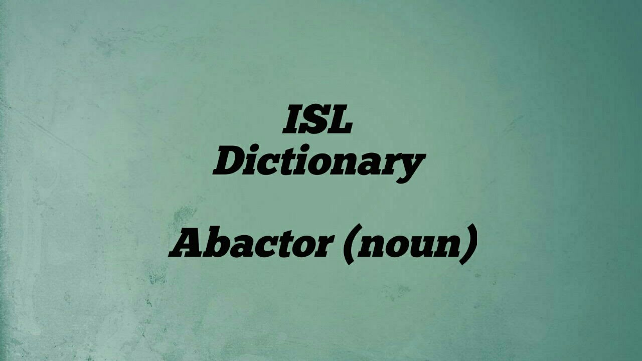 Abactor (noun) - YouTube