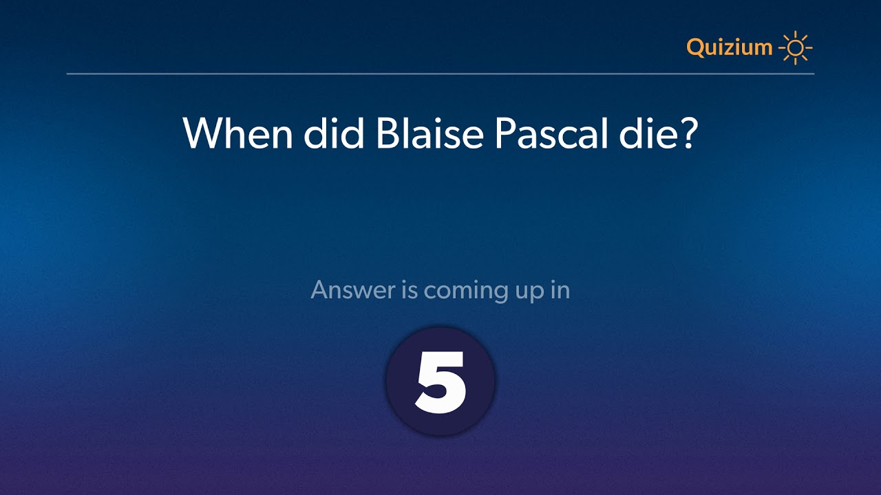 When did Blaise Pascal die? Blaise Pascal Quiz - YouTube