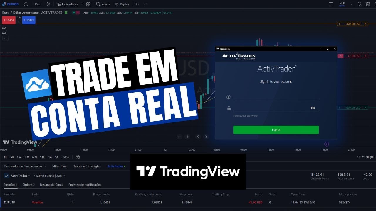 TRADE EM CONTA REAL NO TRADINGVIEW UTILIZANDO A ACTIVTRADES - YouTube