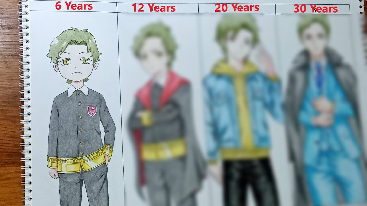 Drawing Damian Desmond at 6, 12, 20, 30 Years Old | Spy X Family - YouTube