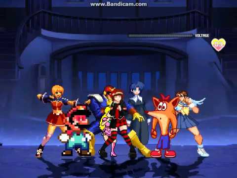 Team Fighting Mario vs Team Crash Bandicoot 4v4 MUGEN BATTLE