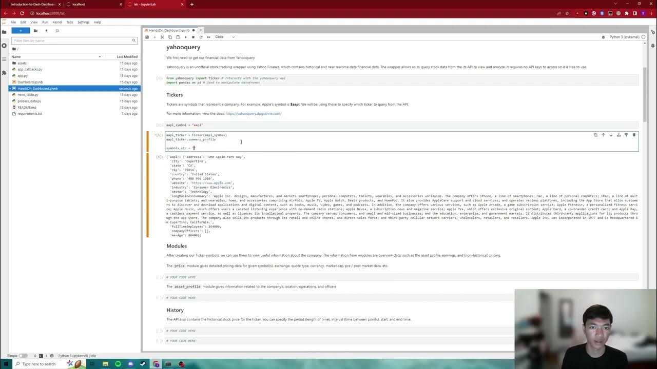 Dashboarding Python Visualization with Dash: Stock Tracking - YouTube