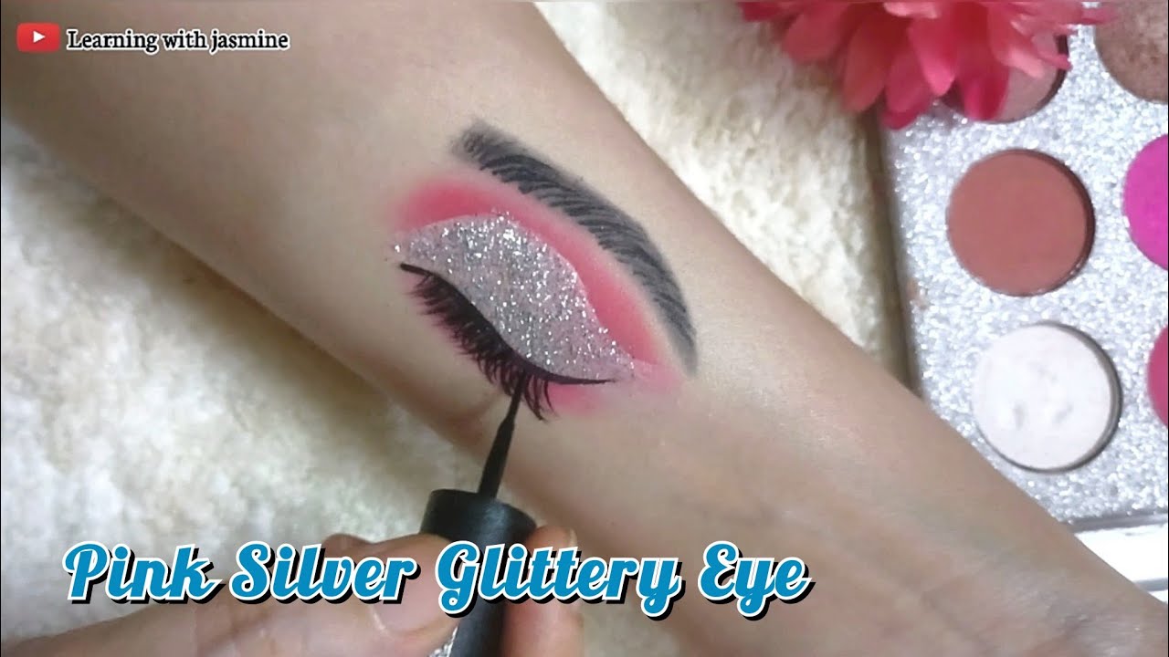 I Tried A Pink Glitter Eye Makeup Tutorial - YouTube
