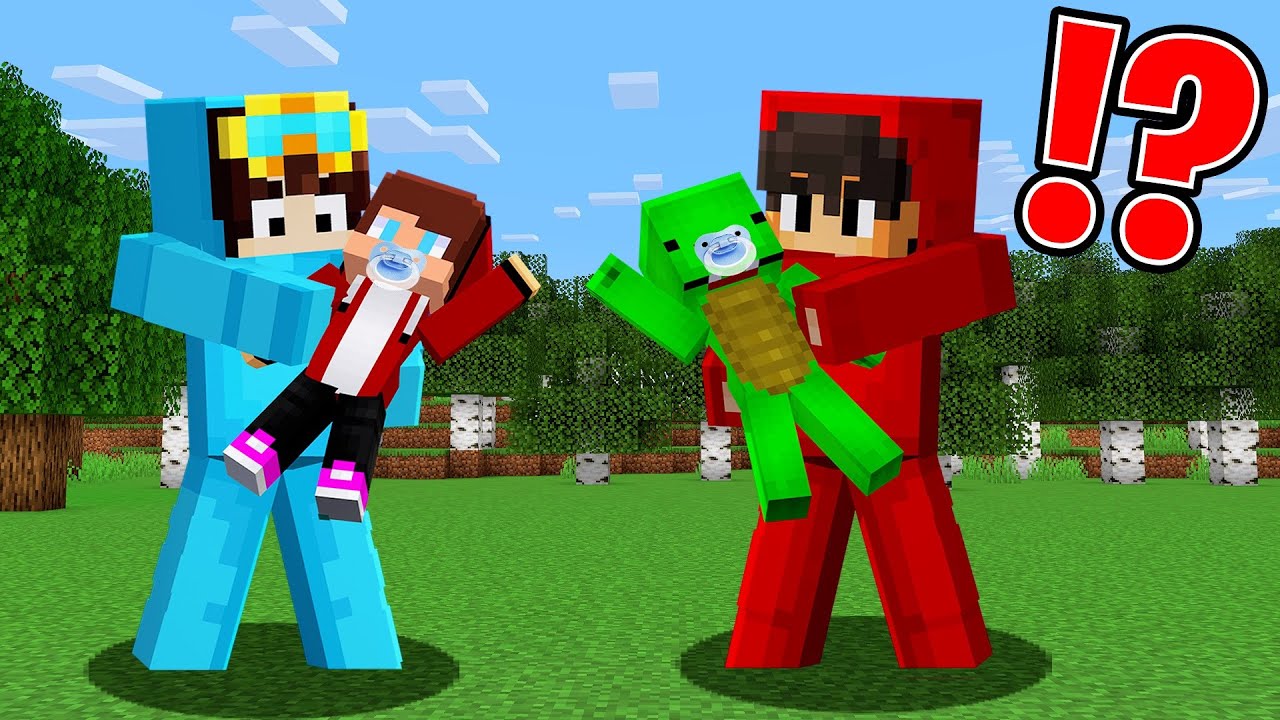 Nico and Cash Adopted JJ and Mikey in Minecraft Challenge Pranks - Maizen - YouTube