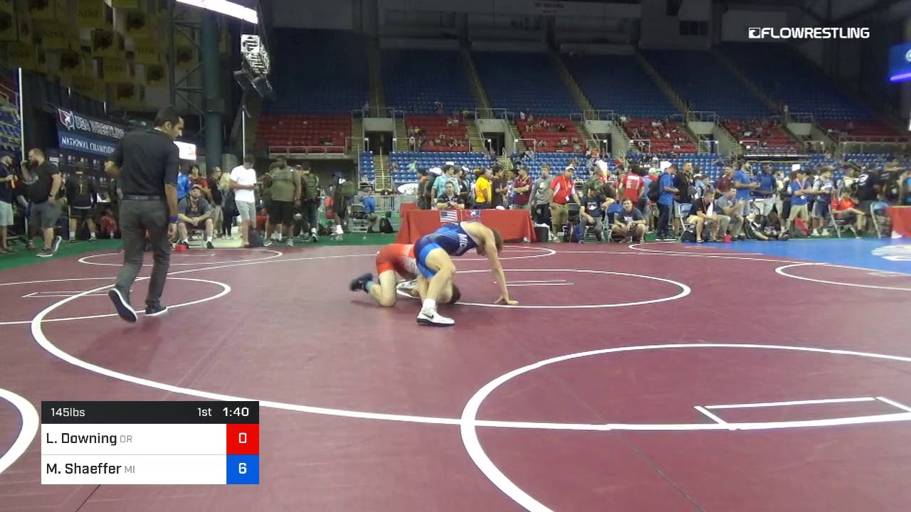 145 Lbs Cons 64 2 Lane Downing Oregon Vs Marc Shaeffer Michigan - YouTube