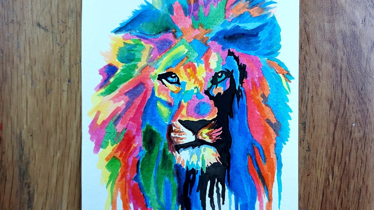 Lion Drawing / Pop Art / Brush pen Art / Easy Drawing / Drawing for ...