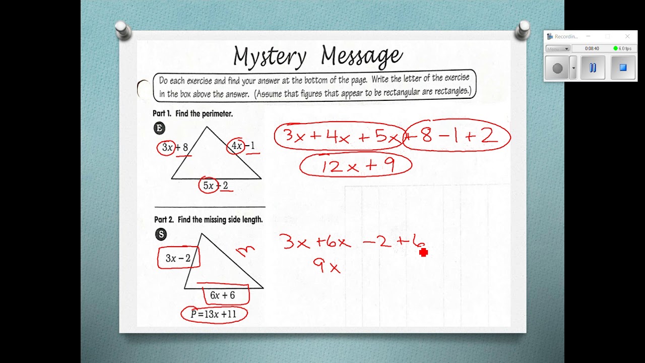 Math, Help! Algebra - Area and Perimeter with Polynomials - YouTube