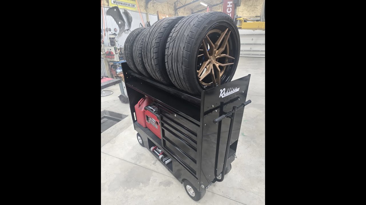 Redline Universal Pit Box Tire Cart Demonstration - YouTube