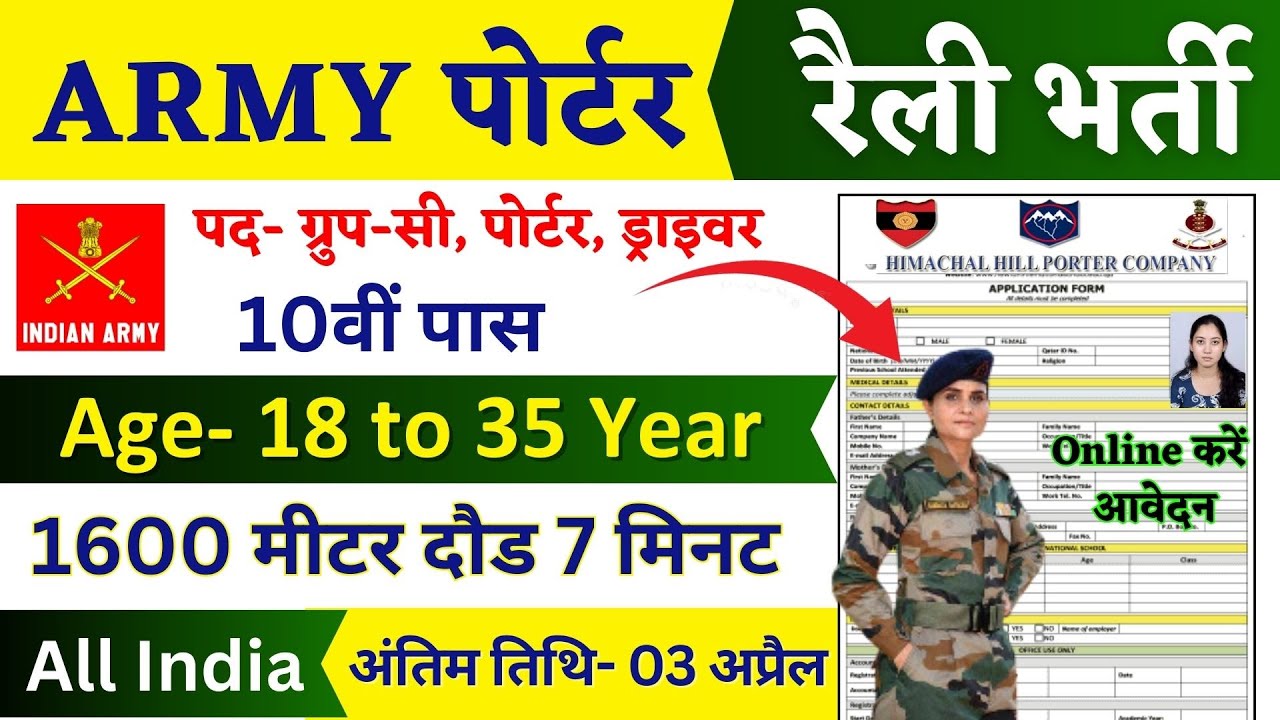 Join Indian Army | Army Porter Recruitment 2024 Notification | Army ...
