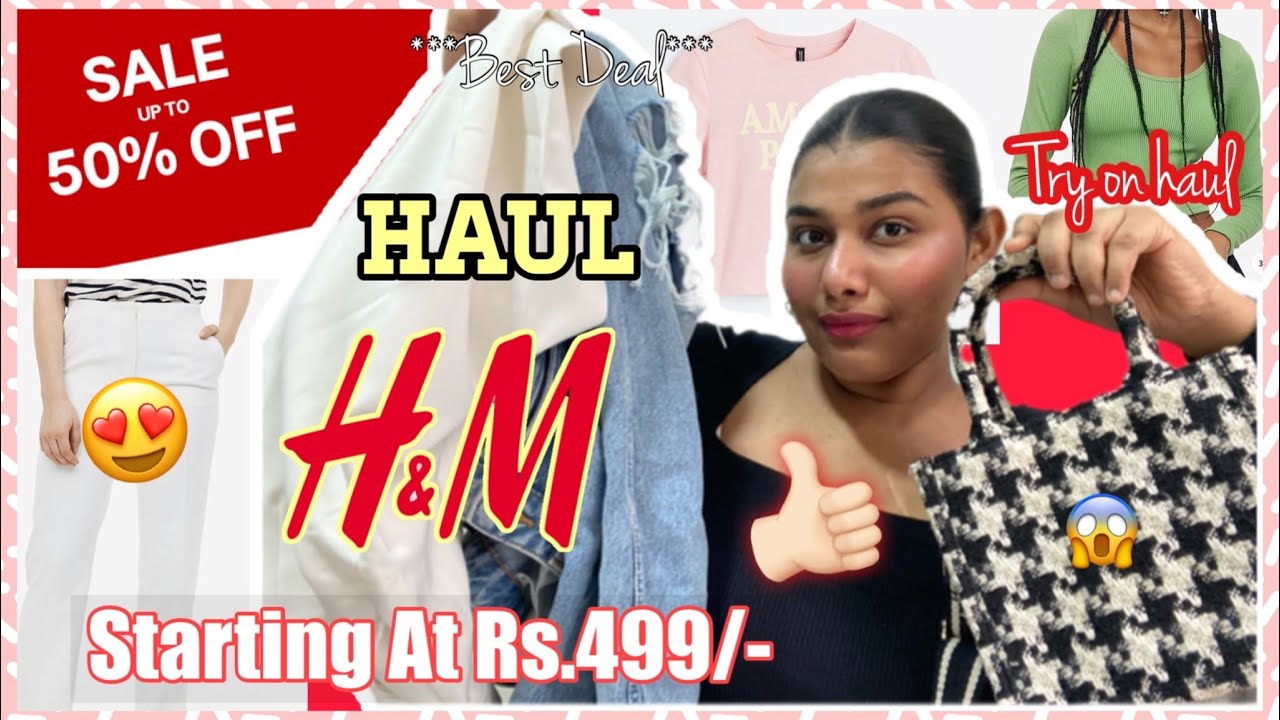 **Best ** H&M Haul || Upto 50% off😱 ||Try on haul || under 1000.Rs H&M ...