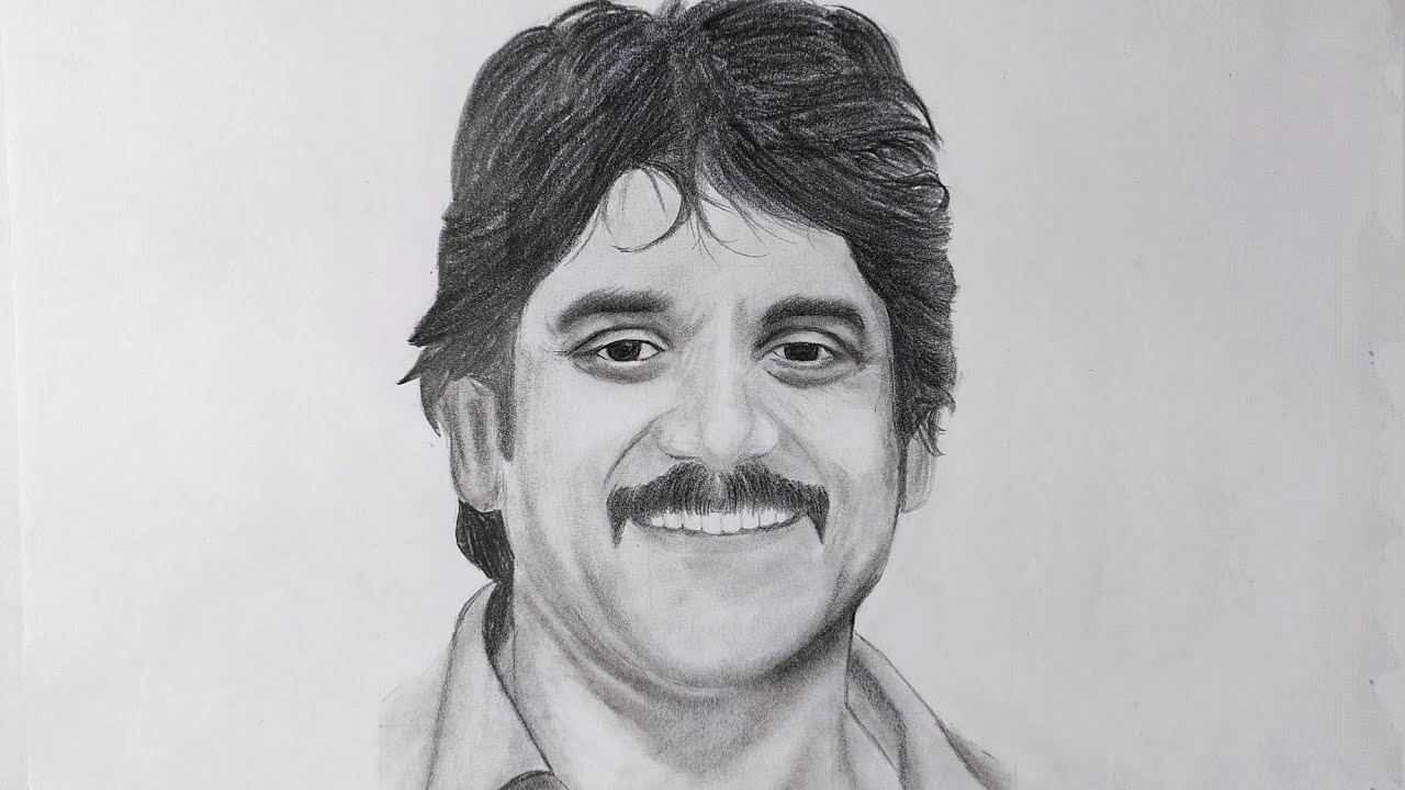 Nagarjuna pencil drawing|nagarjuna|Nagarjuna drawing|akkineni nagarjuna ...
