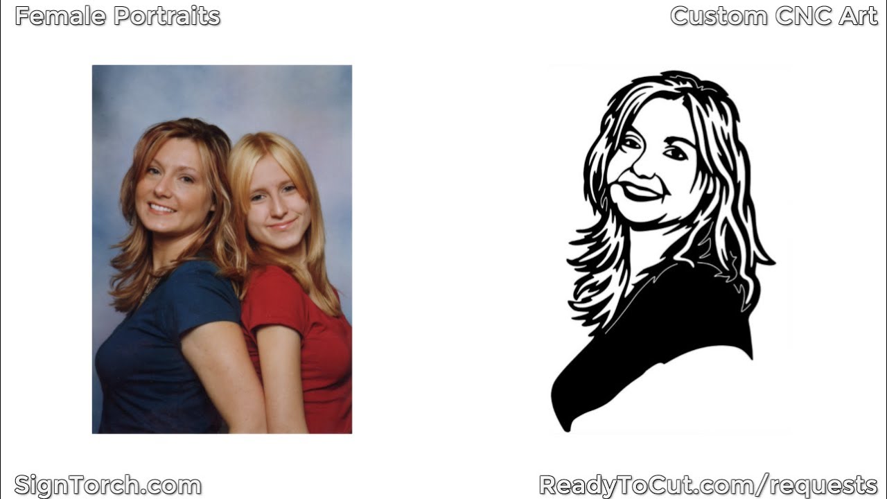 Female Portraits Custom CNC Art - YouTube