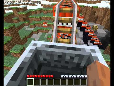 Minecraft TNT minecart track - YouTube