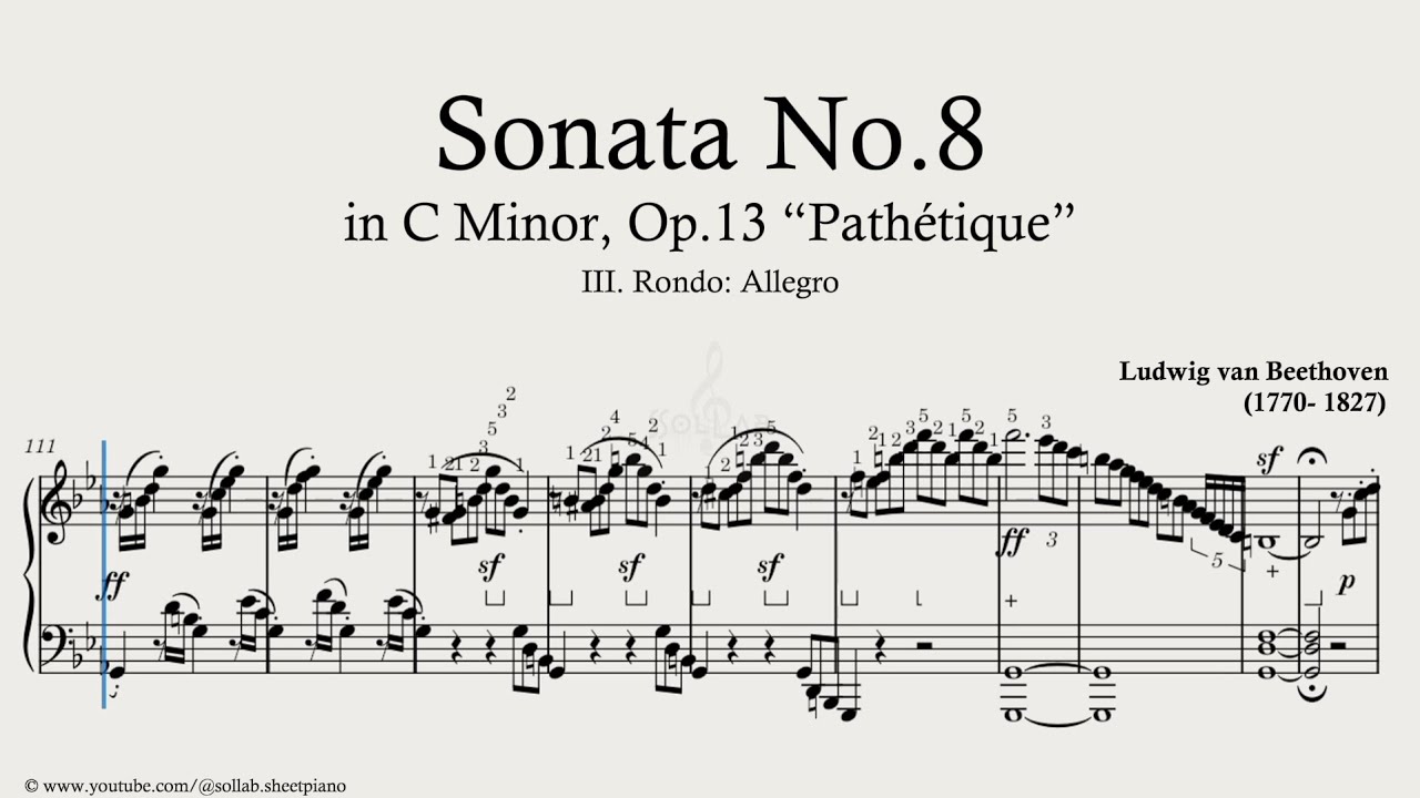 Sonata No.8 in C Minor, Op.13 – 3rd Movement “Pathétique” – Beethoven ...