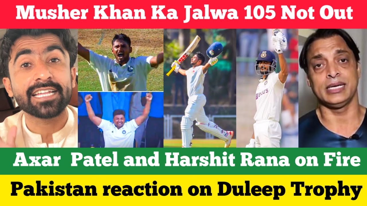musheer khan batting 105 | duleep trophy 2024 | pakistan reaction on ...