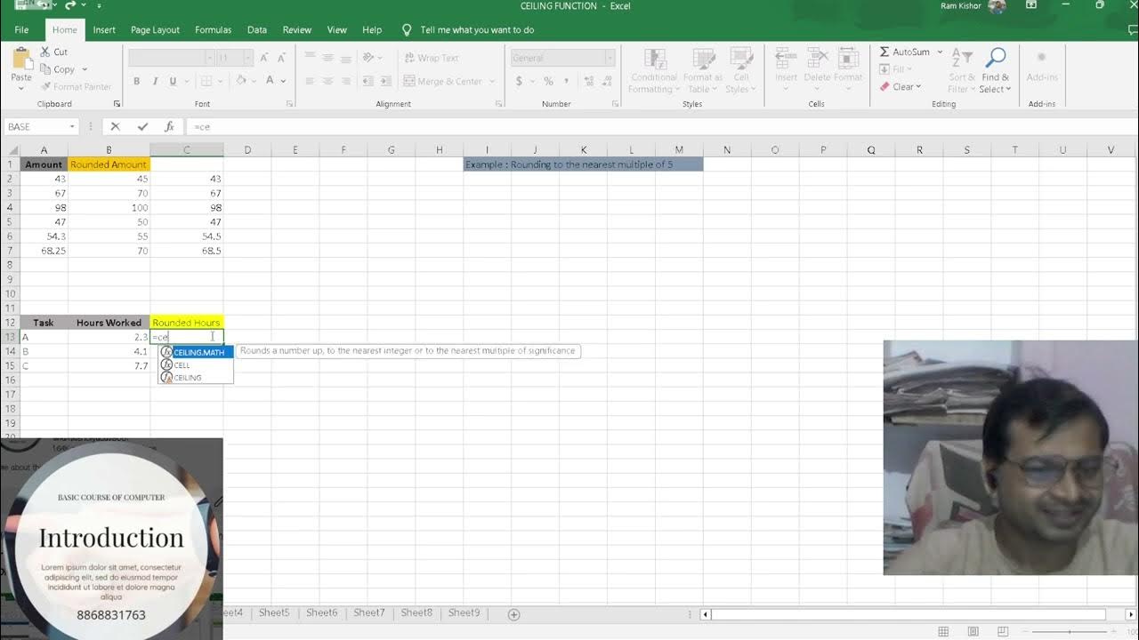 CEILING with IF! AND Function in Advance Excel in Hindi @apnadigitaladvancecomputeretah - YouTube