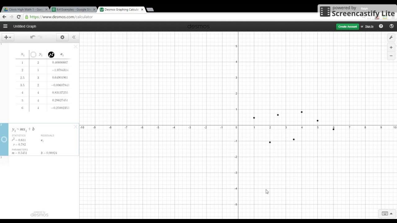 Linear Regression and Residual using Desmos - YouTube