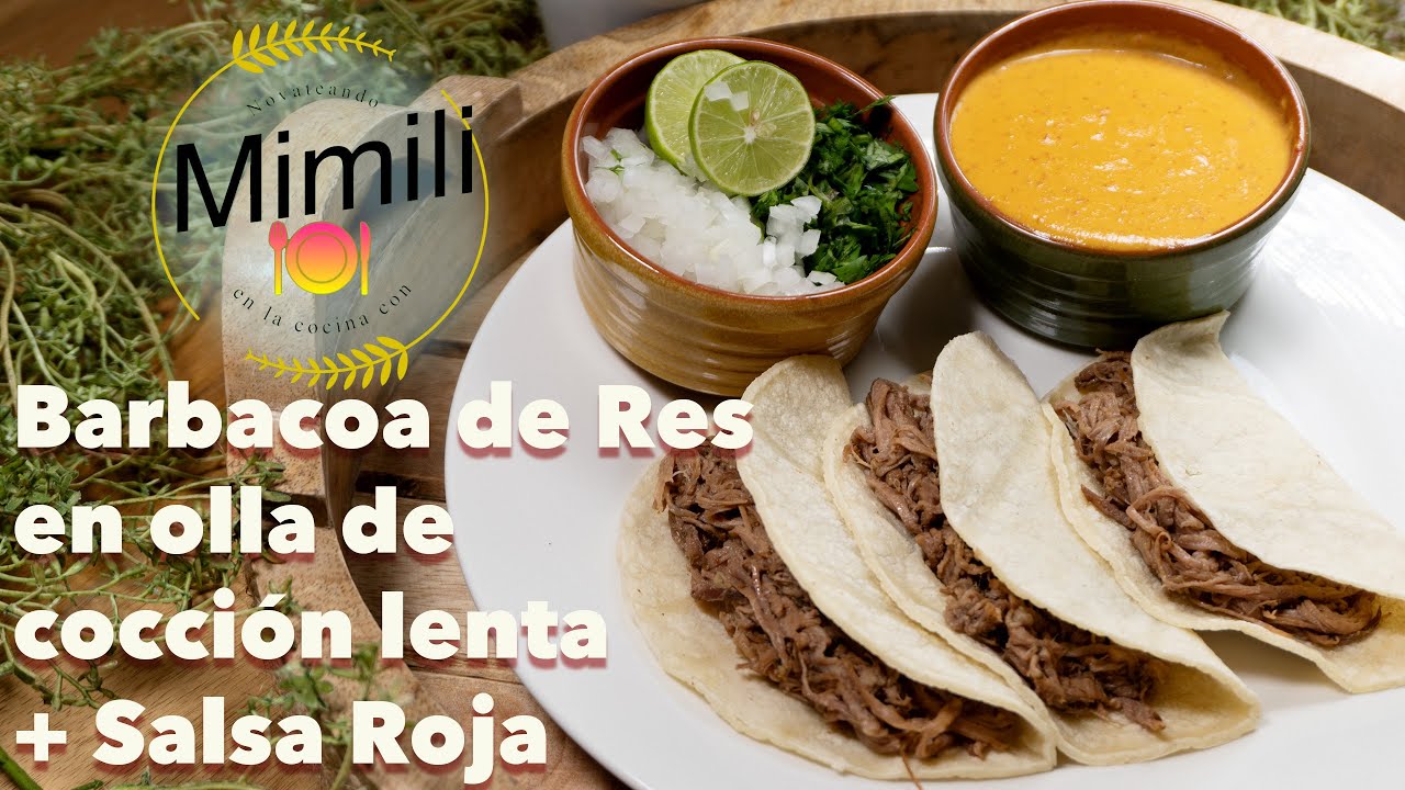 barbacoa de res en olla de cocción lenta + Salsa Roja para tacos ...