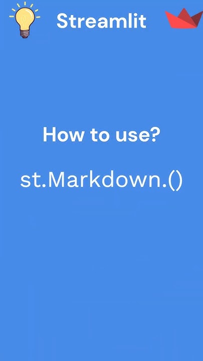 5 Streamlit tutorial St markdown - YouTube