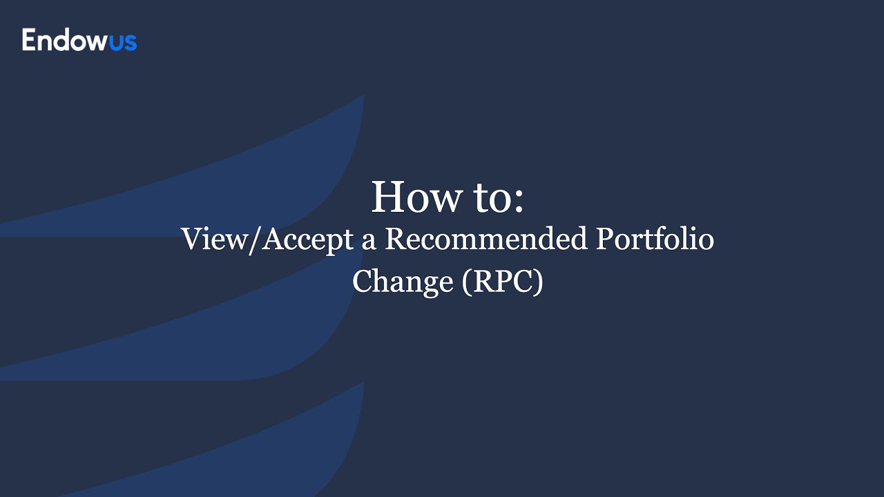 How to view or accept a Recommended Portfolio Change (RPC) - YouTube