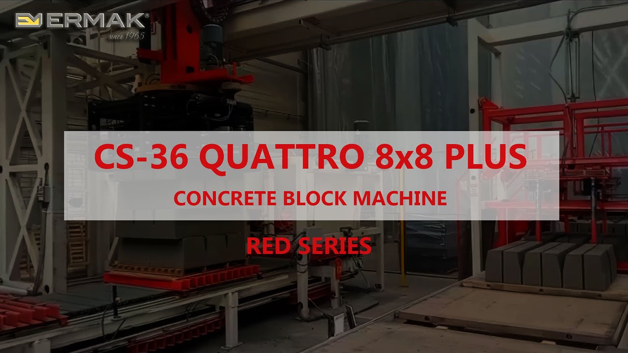 ERMAK CS-36 QUATTRO 8x8 (PLUS) RED SERIES CONCRETE BLOCK MACHINE FOR ...