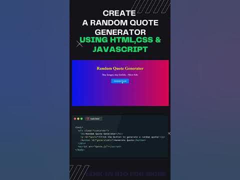 Creating an interactive quote generator using JavaScript and HTML#shorts #youtubeshorts # ...