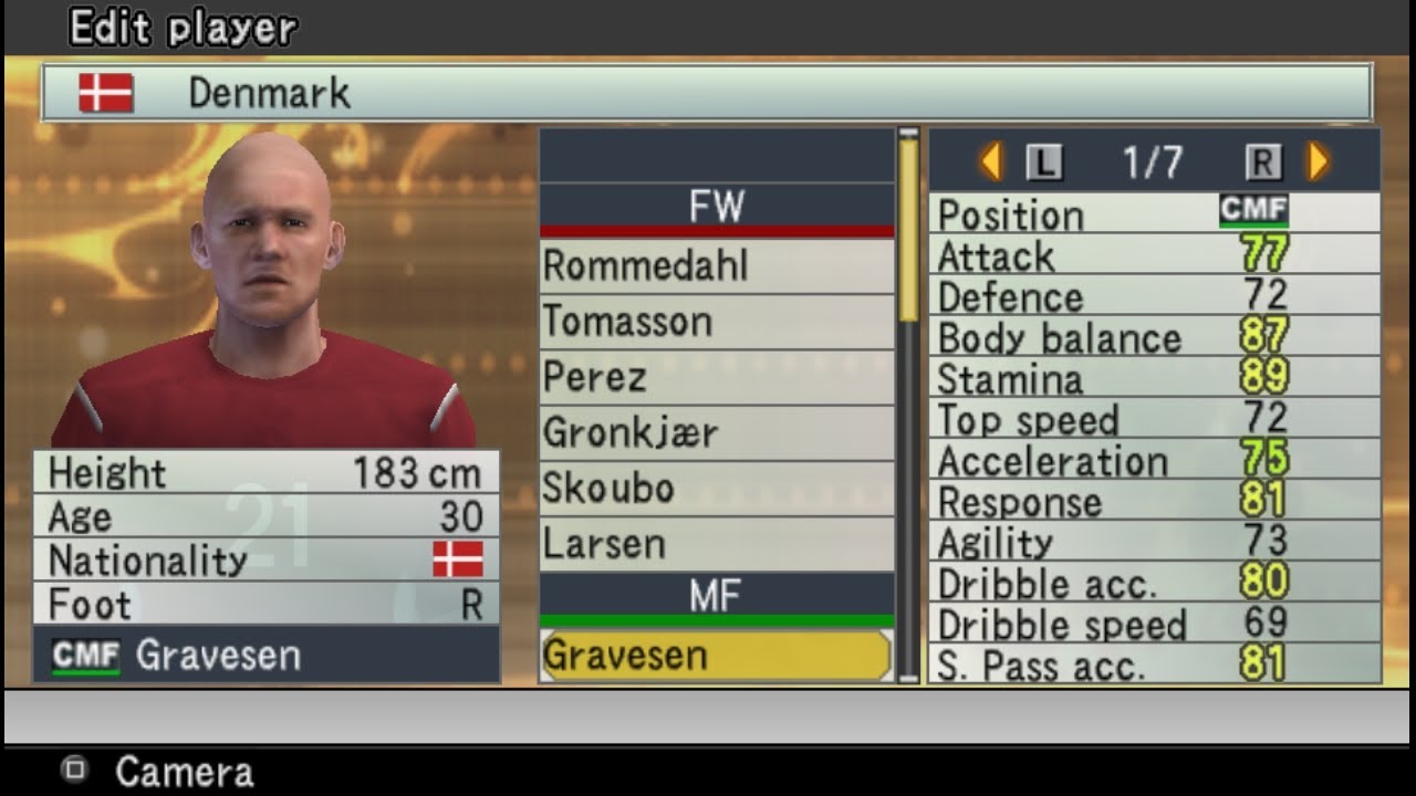 PES 2006 DENMARK All National Team Players (Europe A) Pro Evolution ...