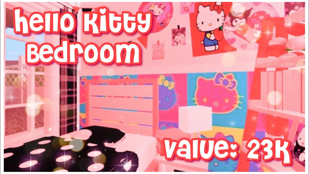 Hello Kitty Themed Teen Bedroom! .·:*¨¨*Bloxburg Speedbuild And Tour ...