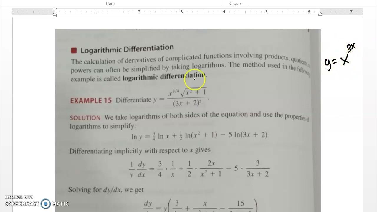 MAT233: C1 Derivative and Integrals of exponential and logarithmic function - YouTube