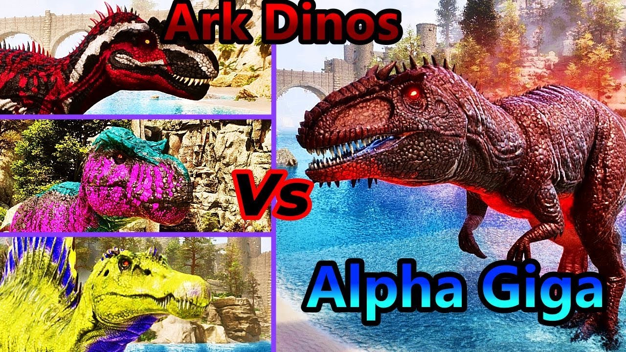 Alpha Giga Vs Ark Dinos and Modded Dinos | Ark survival ascended | Ark ...
