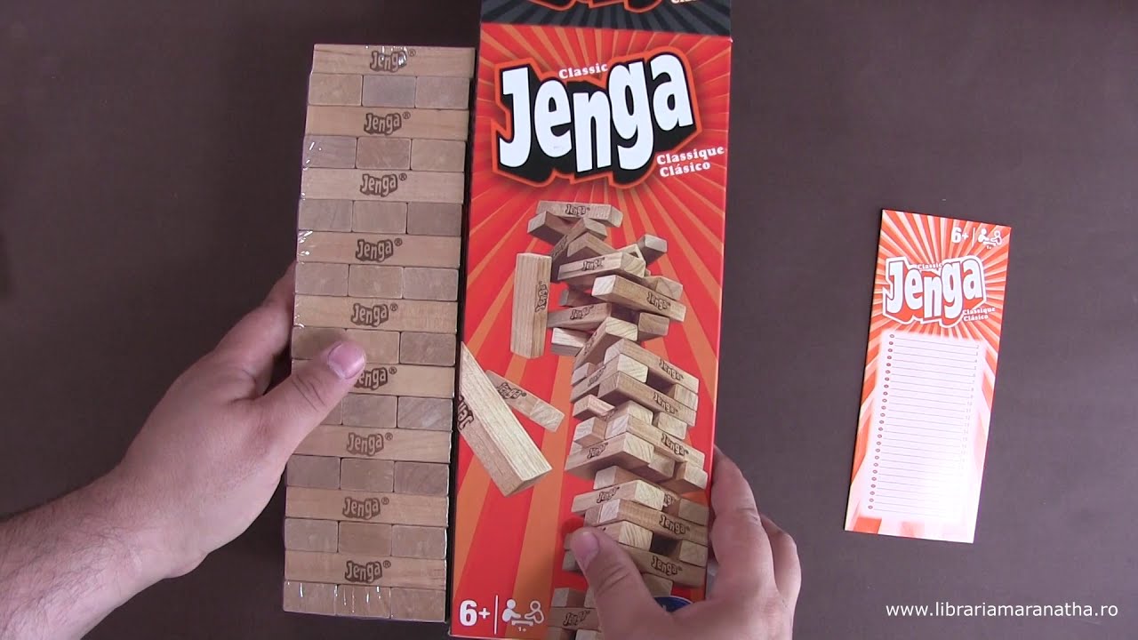 Hasbro Jenga - Joc cu cuburi din lemn pentru copii (6+) - YouTube