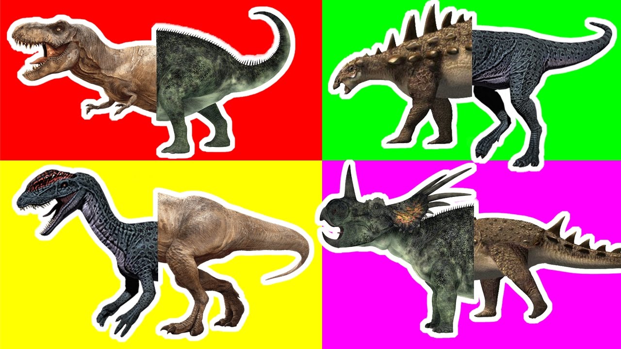 Wrong Heads Dinosaurs! Match Up Game Dilophosaurus Scelidosaurus ...