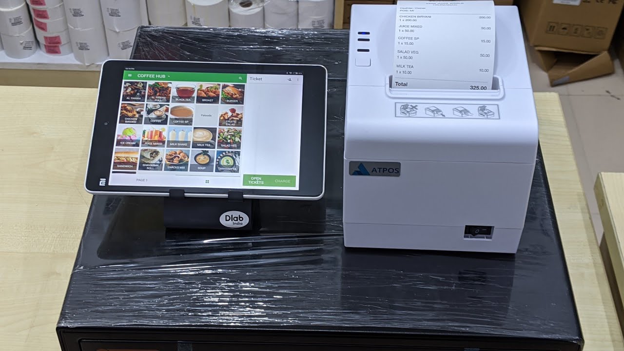 CAFE AND RESTAURANT BILLING WITH TAB + THERMAL PRINTER + CASH DRAWER ...